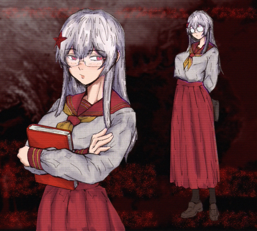 Safebooru - 1girl bad link belt black socks blush book brown shoes ...