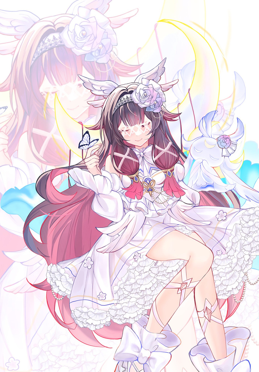 Safebooru - 1girl bug butterfly butterfly on hand closed eyes columbina ...