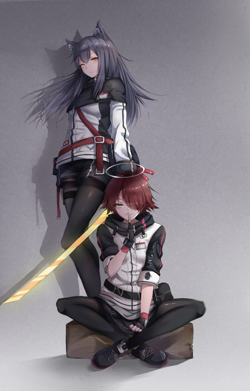 Safebooru - 2girls absurdres animal ear fluff animal ears arknights bangs belt black belt black ...