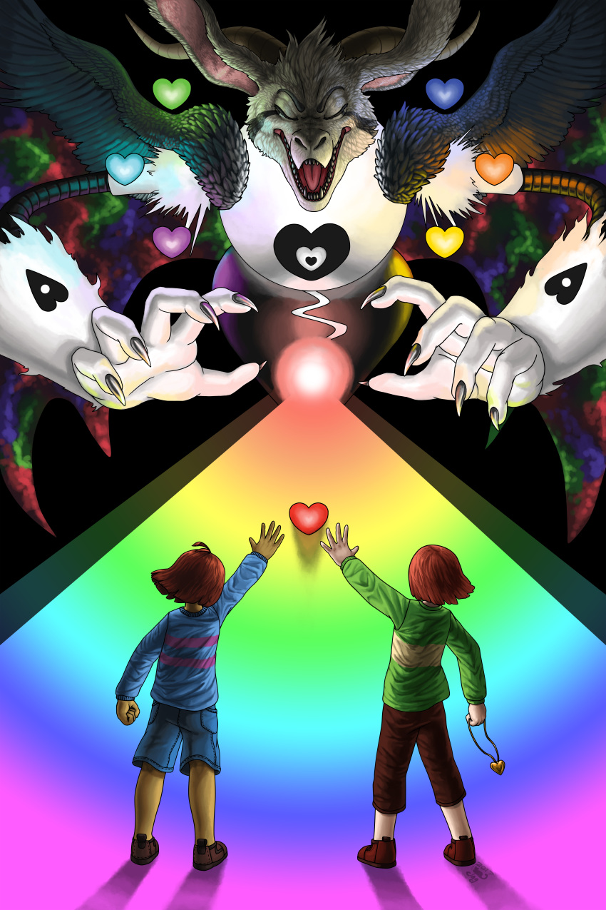 Safebooru - 1boy 2others absurdres ahoge asriel dreemurr beam black ...
