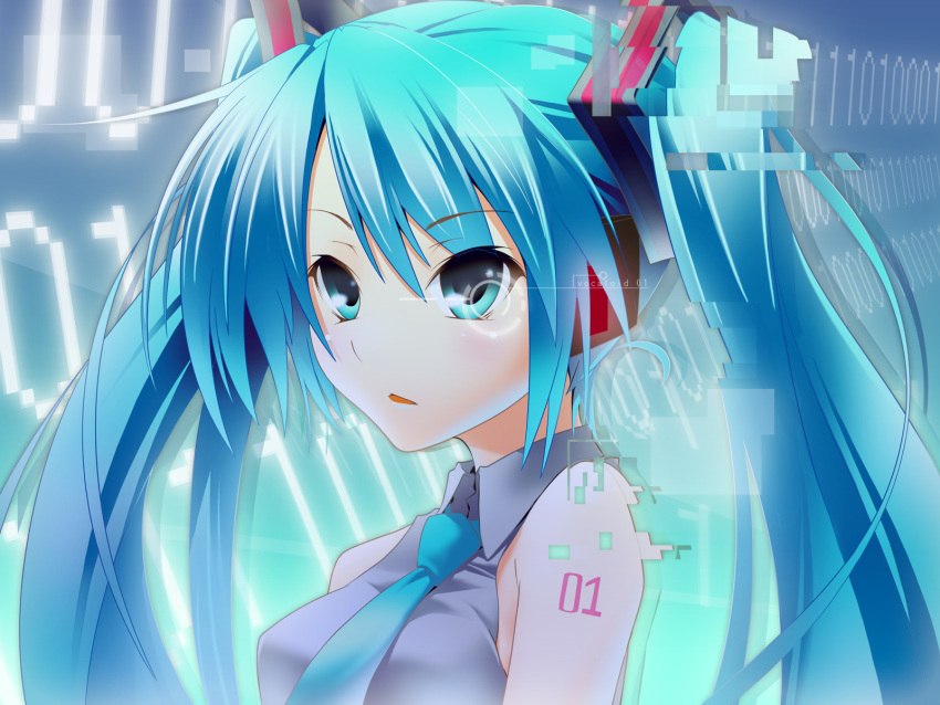 Safebooru - 1girl aqua eyes digital dissolve distortion hatsune miku ...