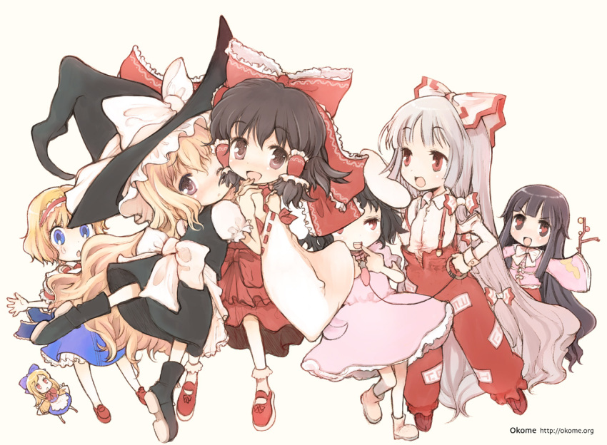 Safebooru - animal ears bad id bunny ears chibi fujiwara no mokou hand ...
