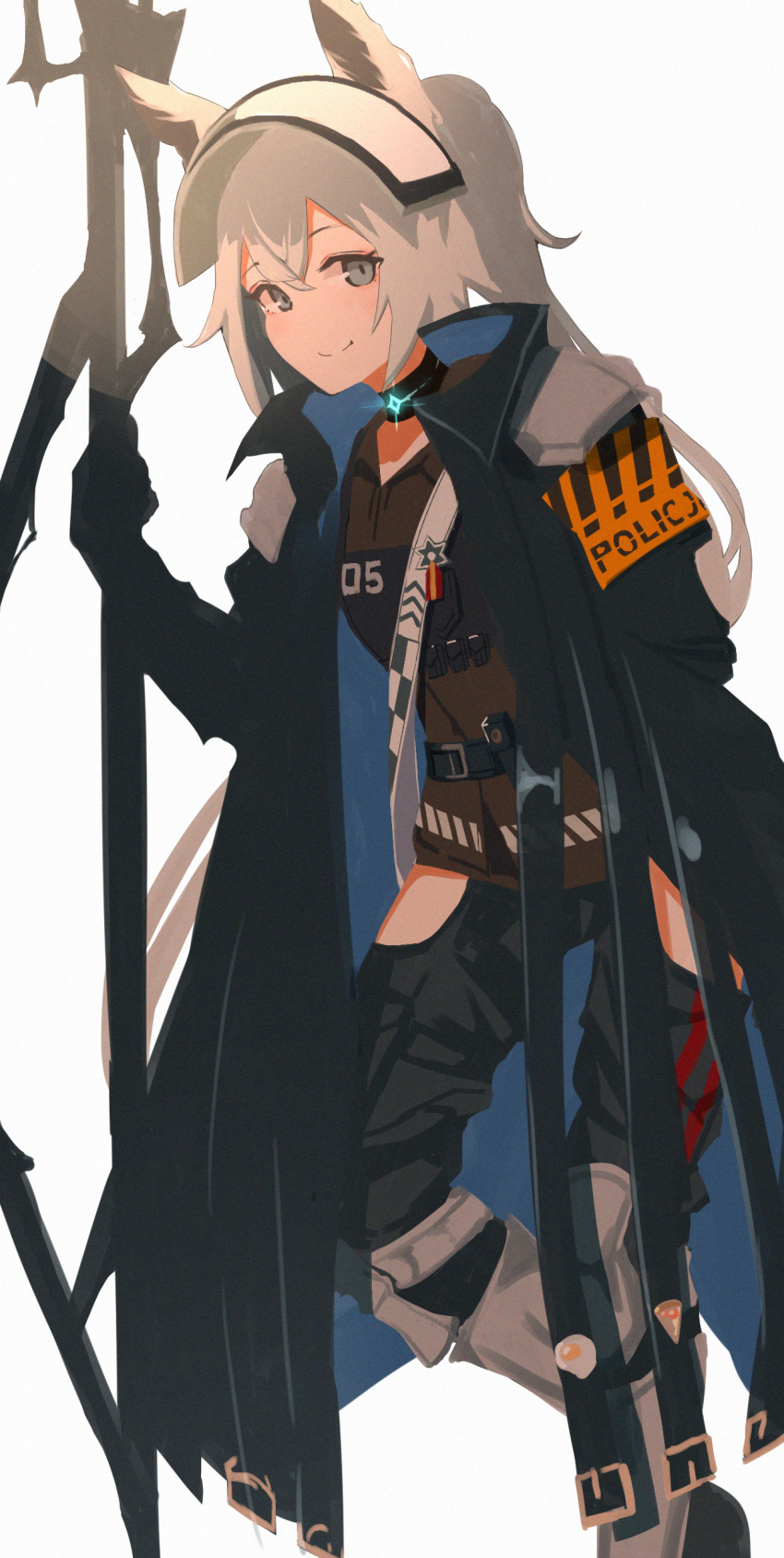 Safebooru - 1girl 360 (pixiv47196062) absurdres animal ears arknights armband bangs black gloves ...