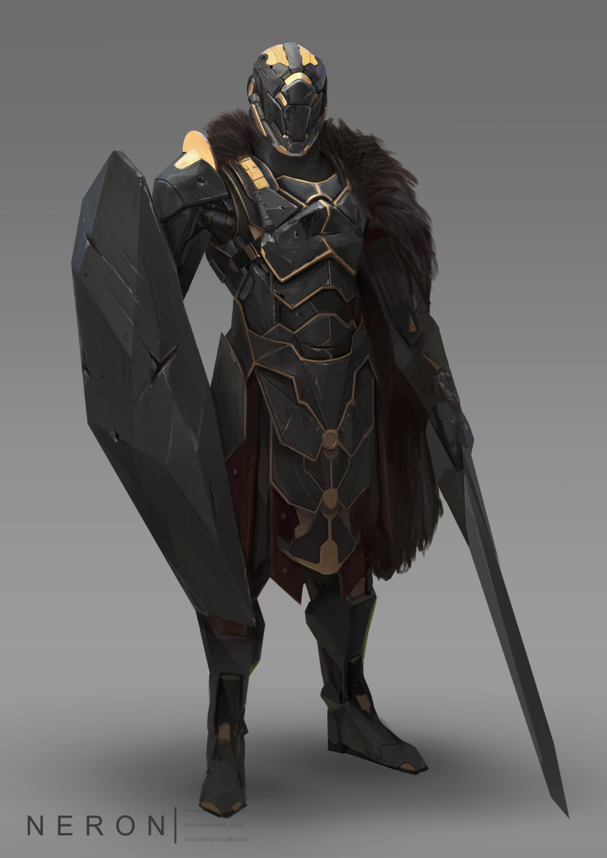 Safebooru - armor cape concept art dimitri neron full armor full body ...