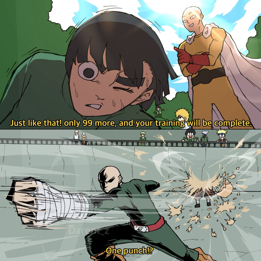 Safebooru - bald bandaged hand bandages battle bodysuit crossover ...