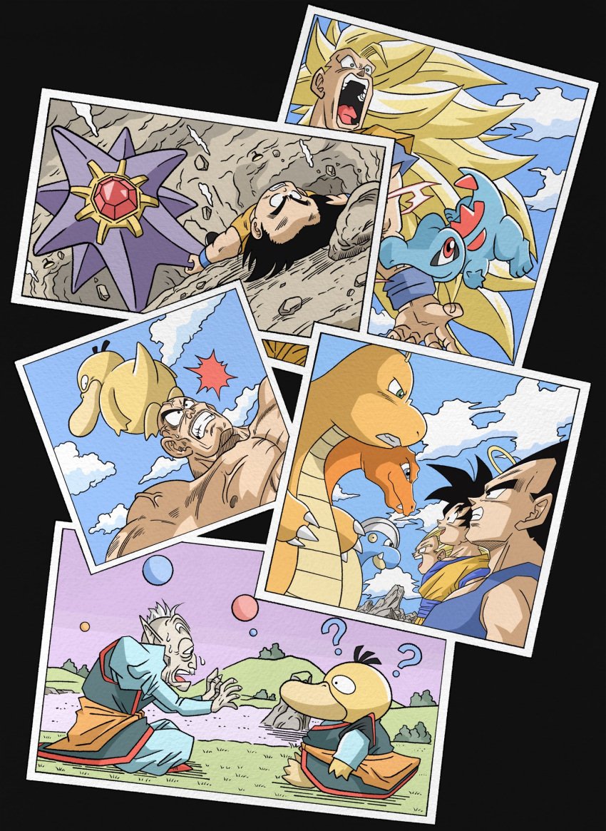 Safebooru - bald biting black hair blonde hair charizard closed mouth ...