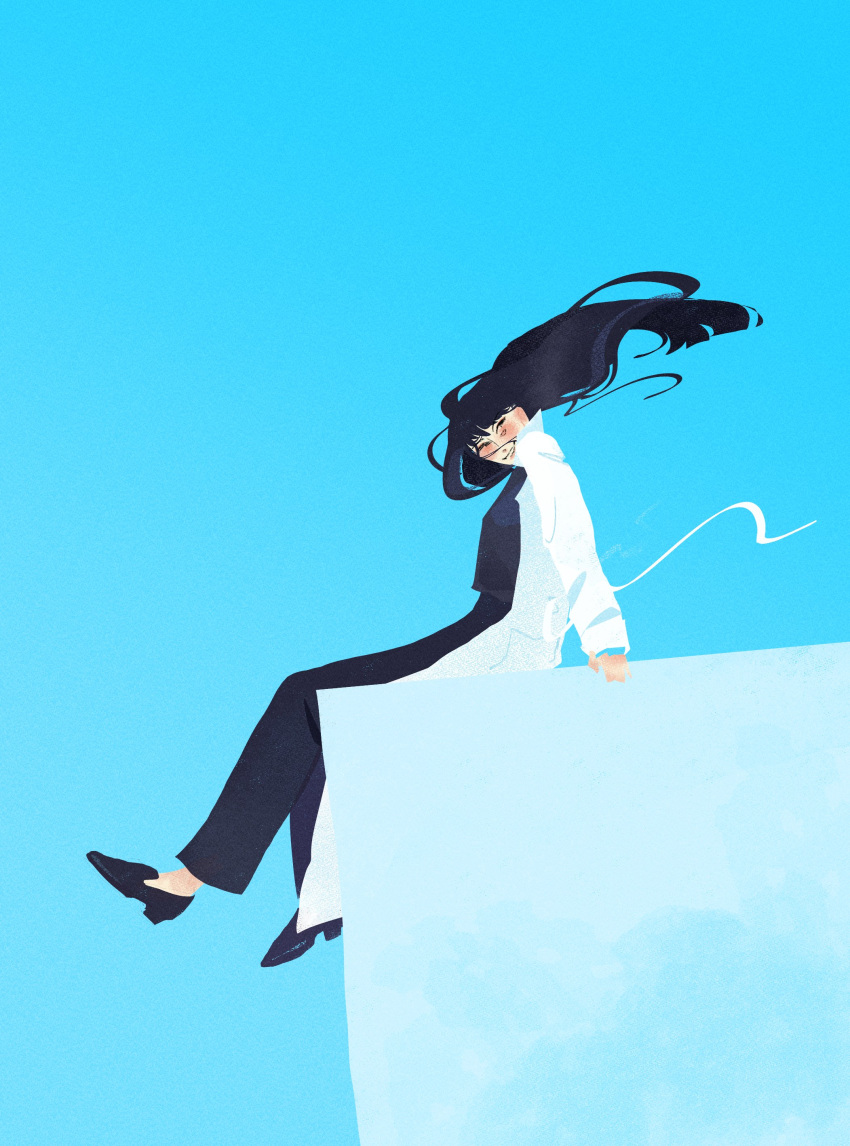 Safebooru - 1girl absurdres black hair black shirt blush character ...