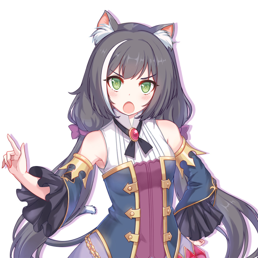 Safebooru - 1girl animal ear fluff animal ears black hair blush cat ears commentary request ...