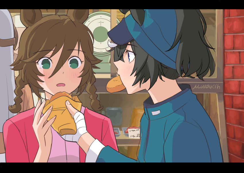 Safebooru - 2girls ahoge alternate costume animal ears aqua eyes artist name bandaged hand ...