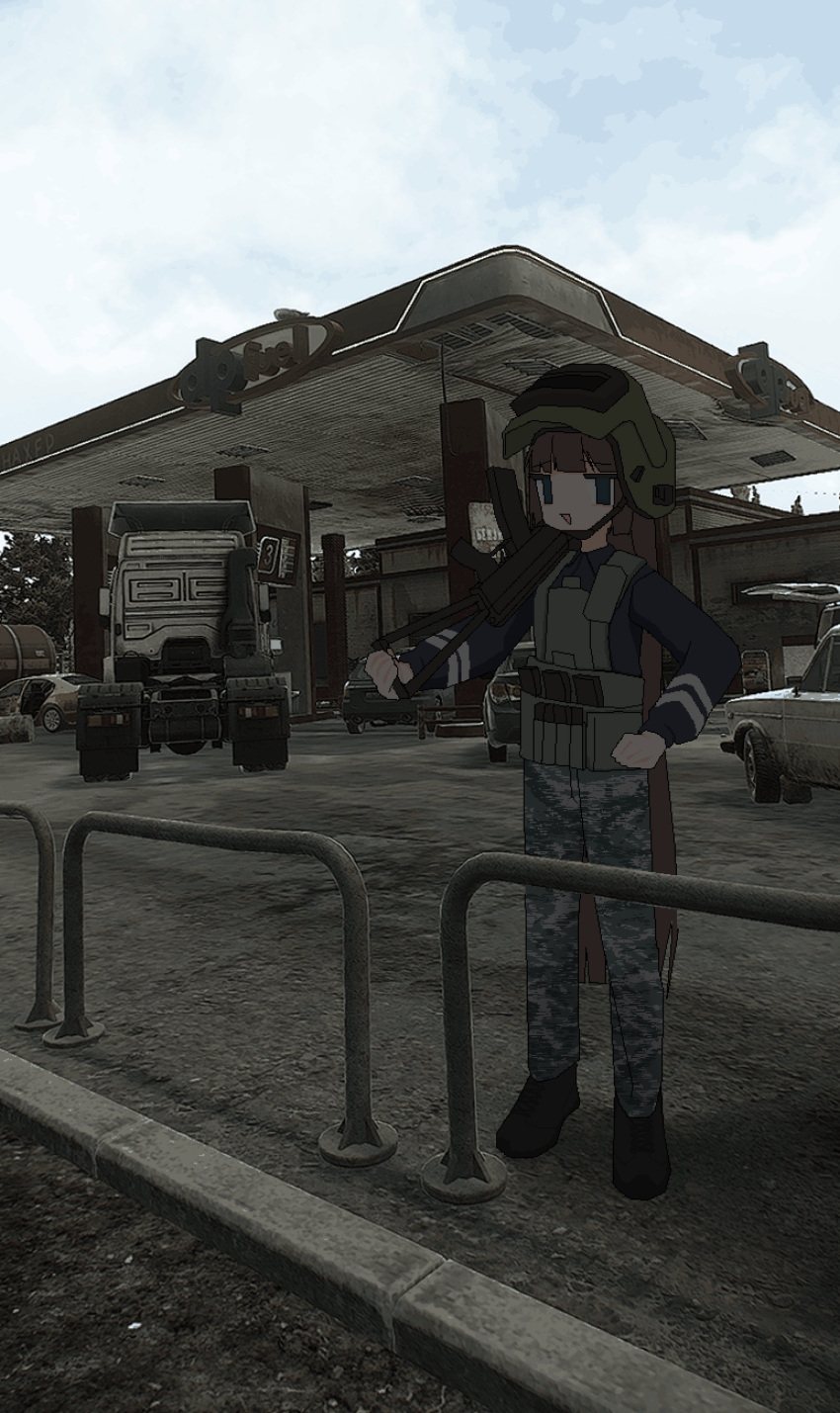 Safebooru - 1girl abandoned absurdres aks-74u altyn helmet assault ...