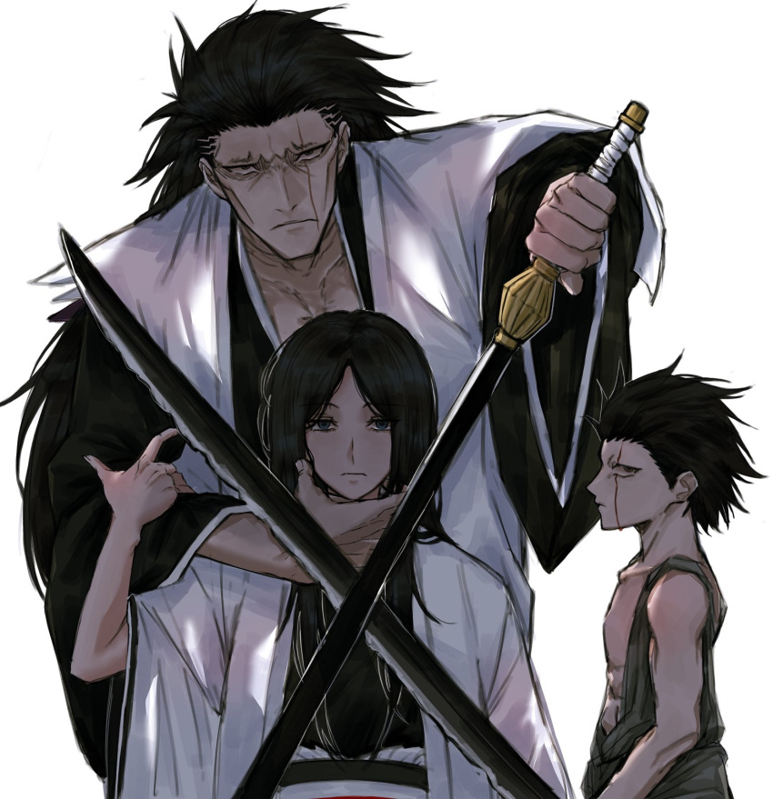 Safebooru - 1girl 2boys aged down anima tion 1 at knifepoint black hair ...