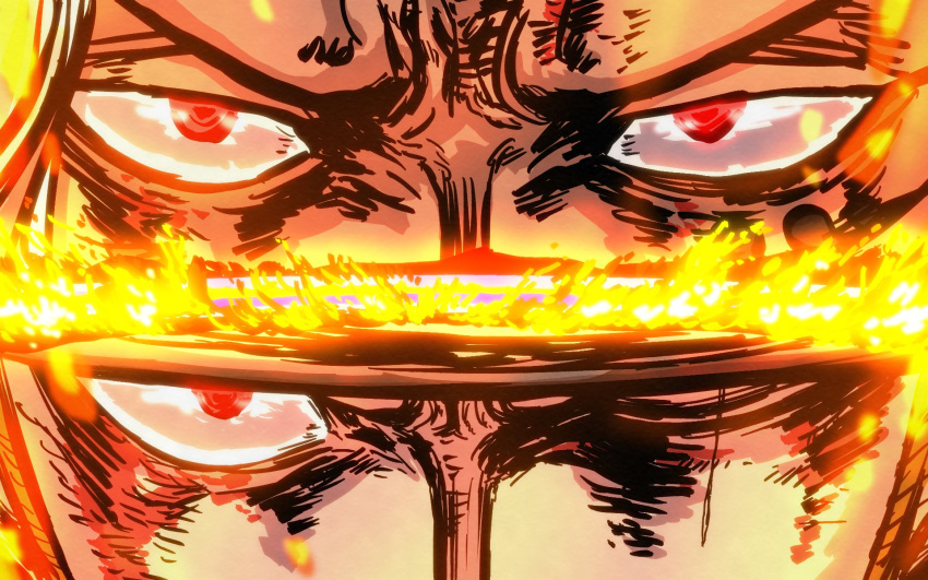 Safebooru - 2boys eye focus fire highres katsumi ishizuka king (one ...