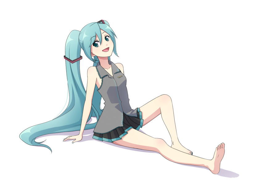 Safebooru - feet full body hatsune miku highres long hair skirt smile ...