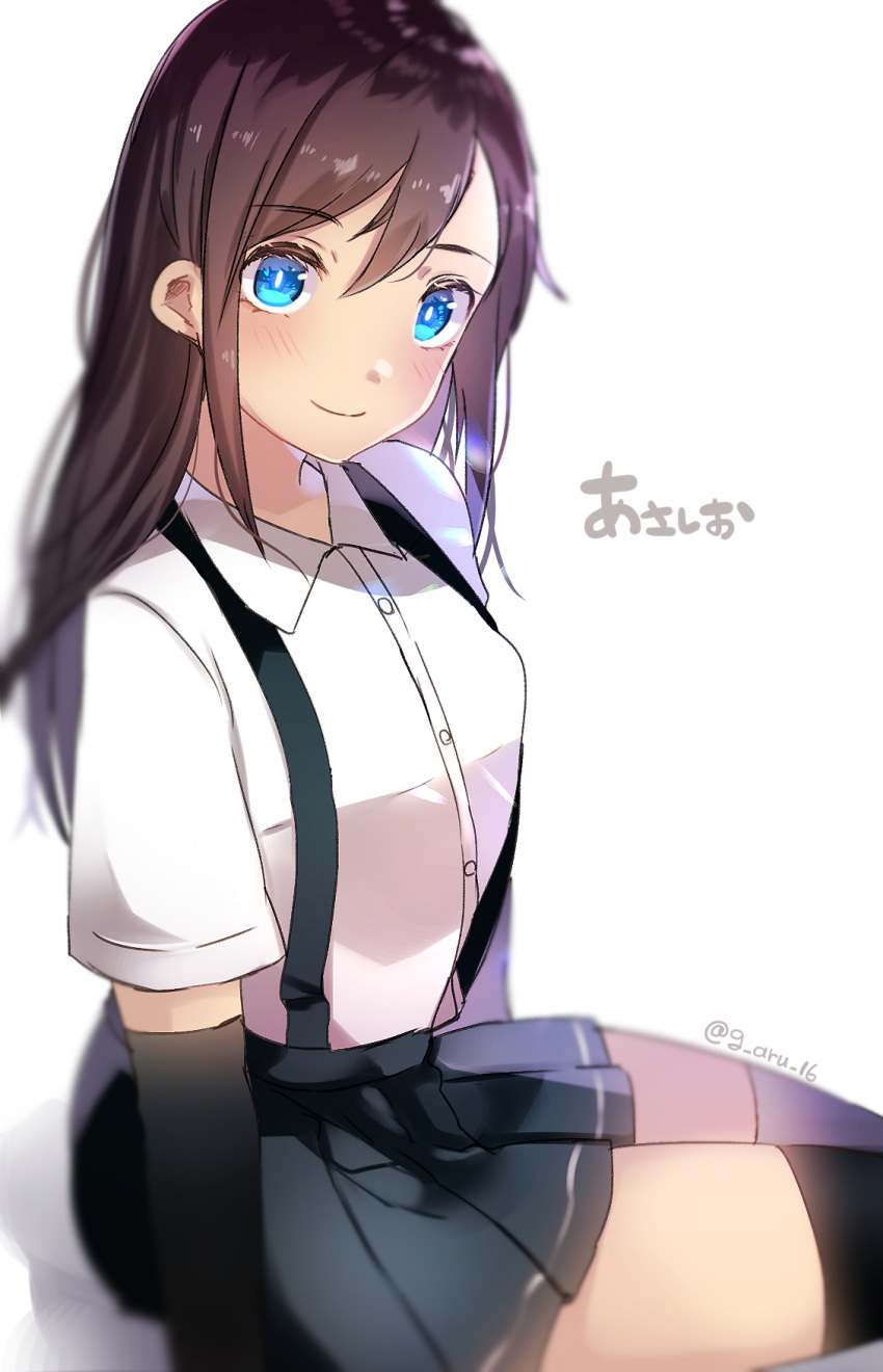 Safebooru - 1girl arm warmers aru16 asashio (kantai collection) bangs black hair black legwear ...