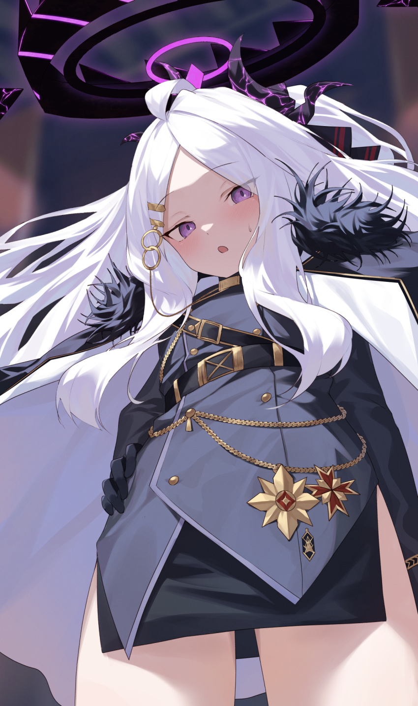 Safebooru - 1girl ahoge arm at side belt black belt black gloves black ...