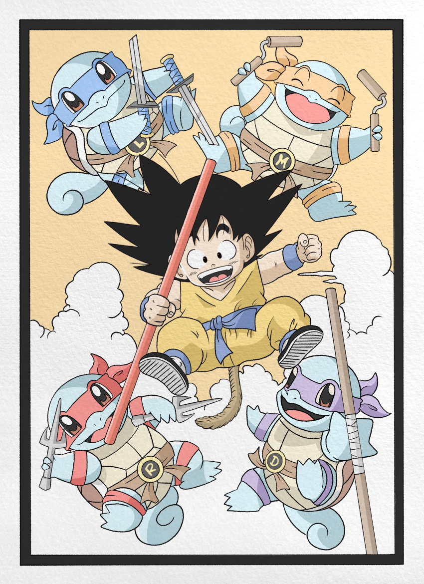 Safebooru - 1boy black hair clouds cosplay crossover donatello ...