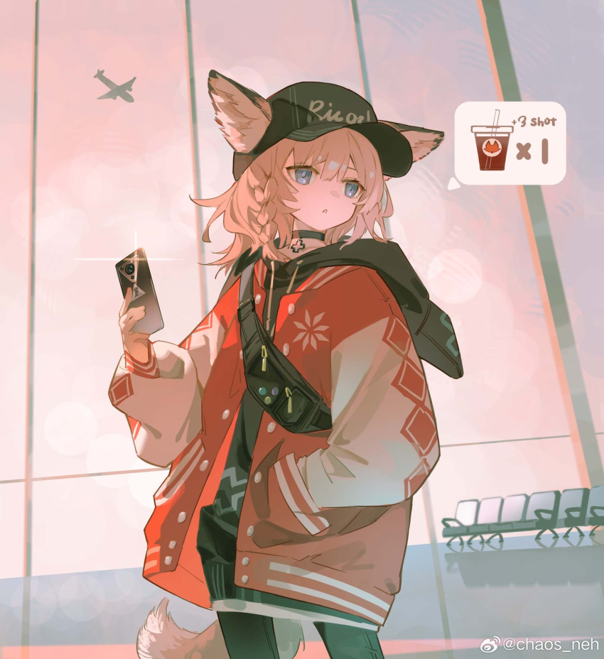 Safebooru - 1girl :o aircraft airplane airport alternate costume animal ear fluff animal ears ...