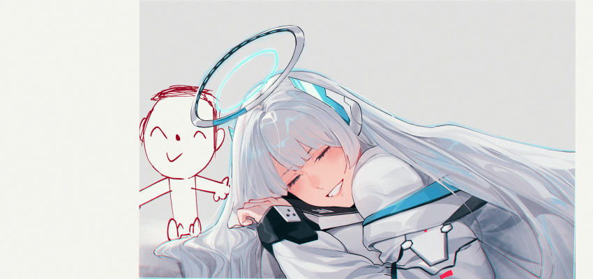 Safebooru - 1boy 1girl ^ ^ absurdres blue archive blush closed eyes ...