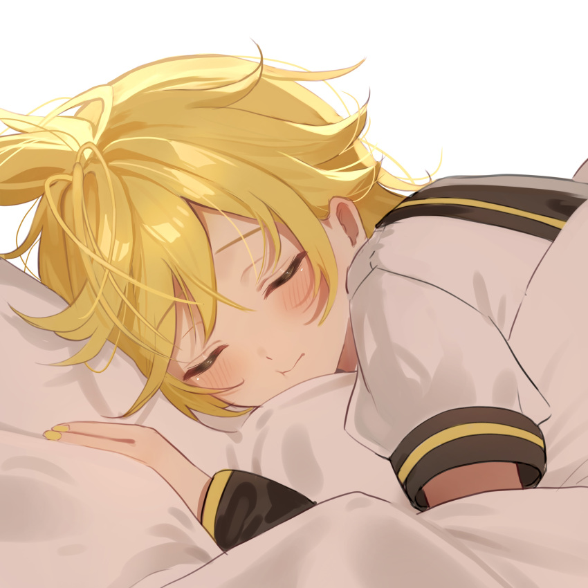 Safebooru - 1boy :t absurdres blonde hair blush closed eyes commentary request detached sleeves ...