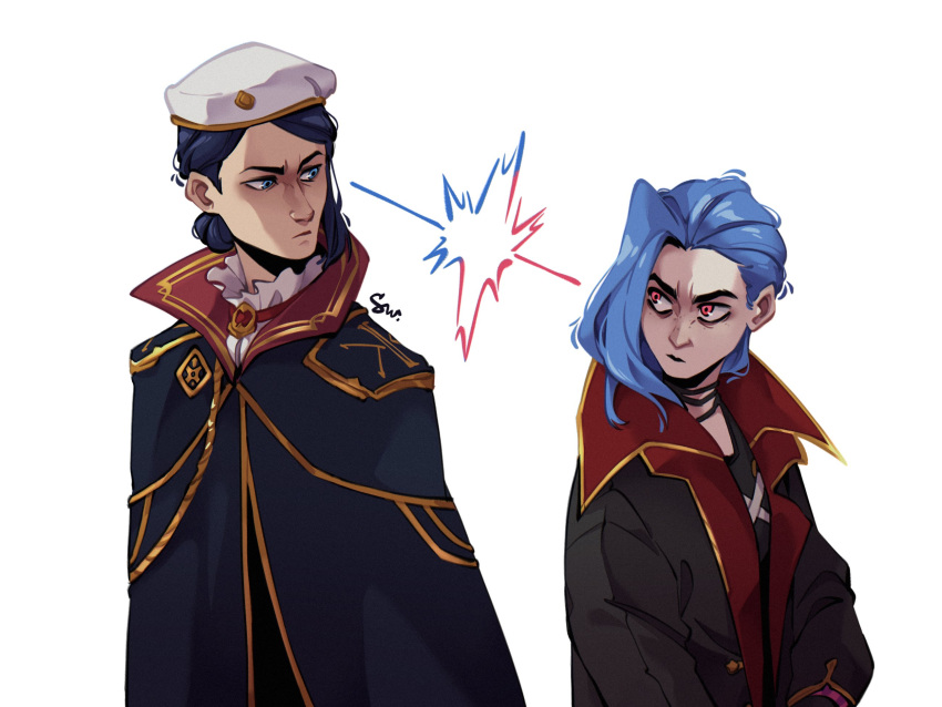 Safebooru - 2girls angry arcane: league of legends arcane caitlyn arcane jinx blue hair caitlyn ...