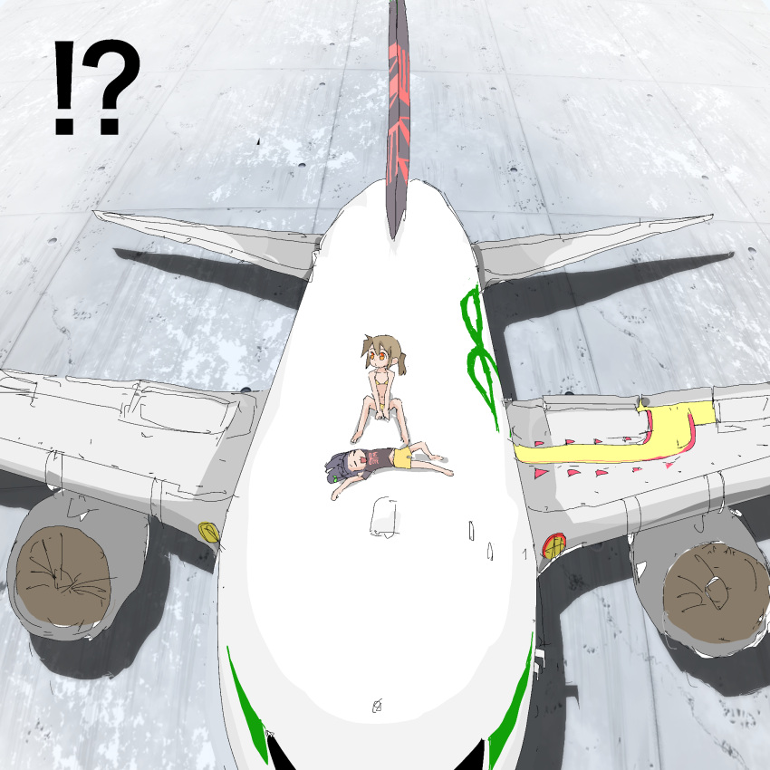 Safebooru - !? 2girls aircraft airplane akame-chan (kyo-yan) bikini ...