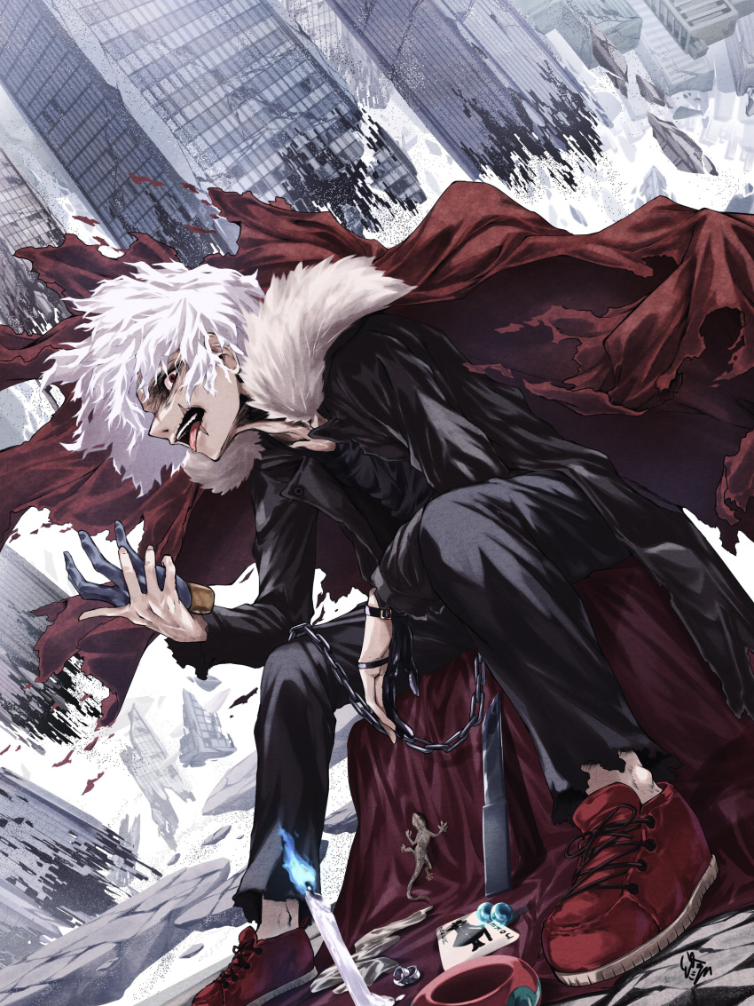 Safebooru - 1boy absurdres black coat boku no hero academia candle cape ...