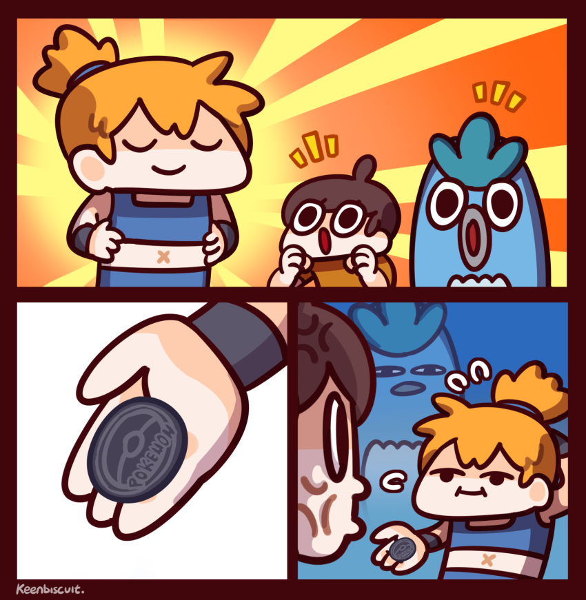 Safebooru - 1boy 1girl 1other anger vein angry articuno bird brown hair ...