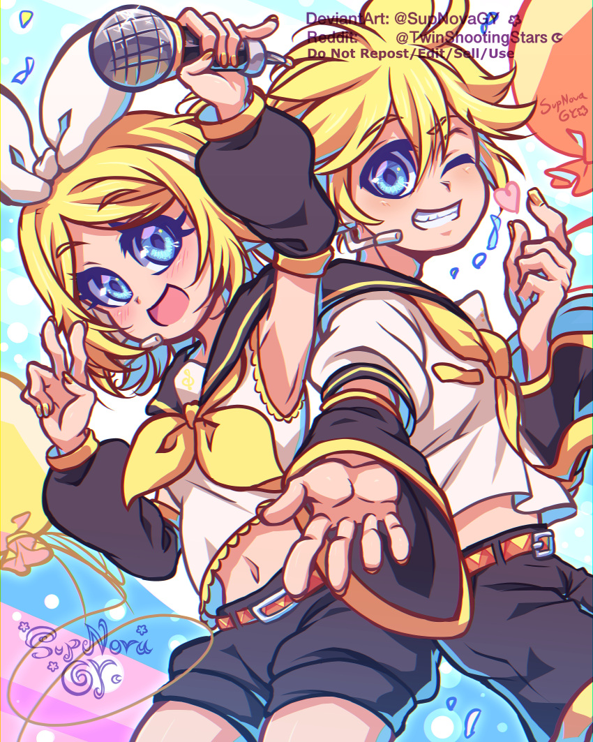 Safebooru - 1boy 1girl absurdres armpits belt black sailor collar black shorts black sleeves ...