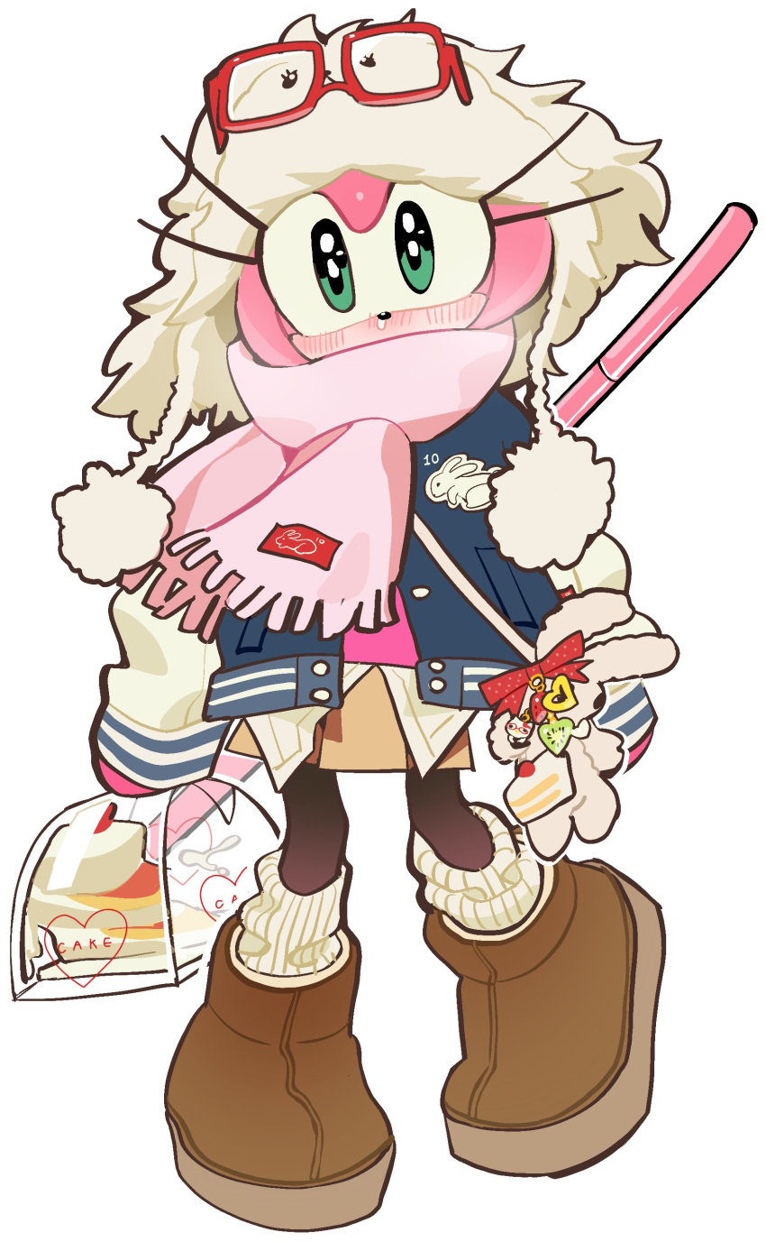 Safebooru - 1girl absurdres alternate costume amy rose animal ears animal nose black pantyhose ...