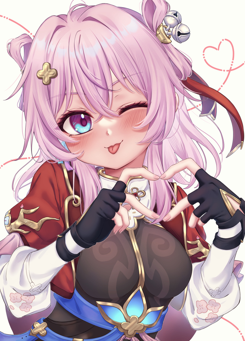 Safebooru - 1girl absurdres anonemuna bell belt black gloves blue belt blue eyes blush breasts ...