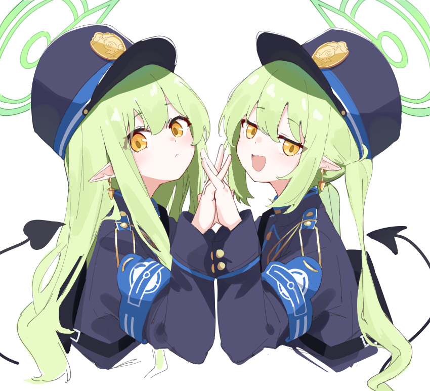 Safebooru - 2girls absurdres armband black hat black tail blue archive blue armband commentary ...