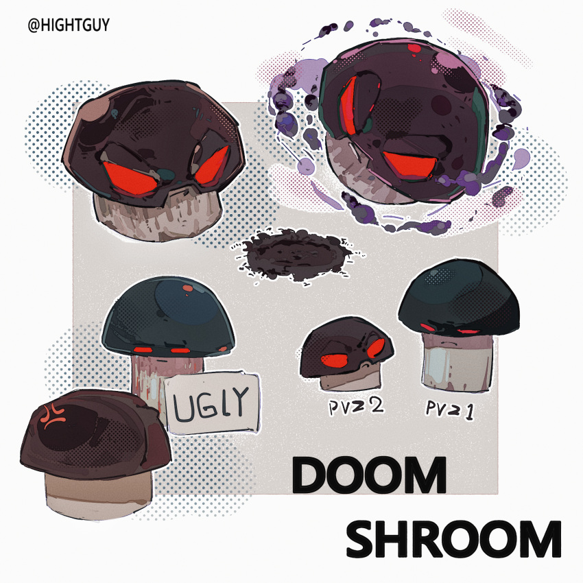 Safebooru - anger vein border doom-shroom (plants vs zombies) highres ...