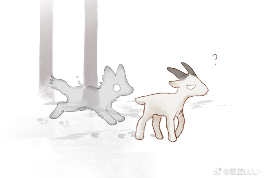 Safebooru - ? animal animal focus brown horns ghost highres horns luli (crocowolf333) no pupils ...