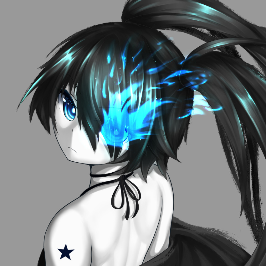Safebooru - 1girl absurdres black hair black rock shooter black rock shooter (character) blue ...