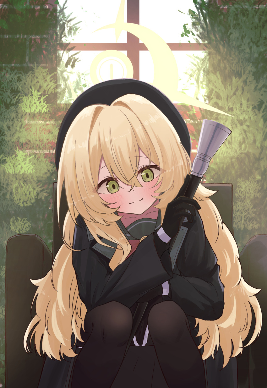 Safebooru - 1girl absurdres beret black gloves black pantyhose black sailor collar black ...