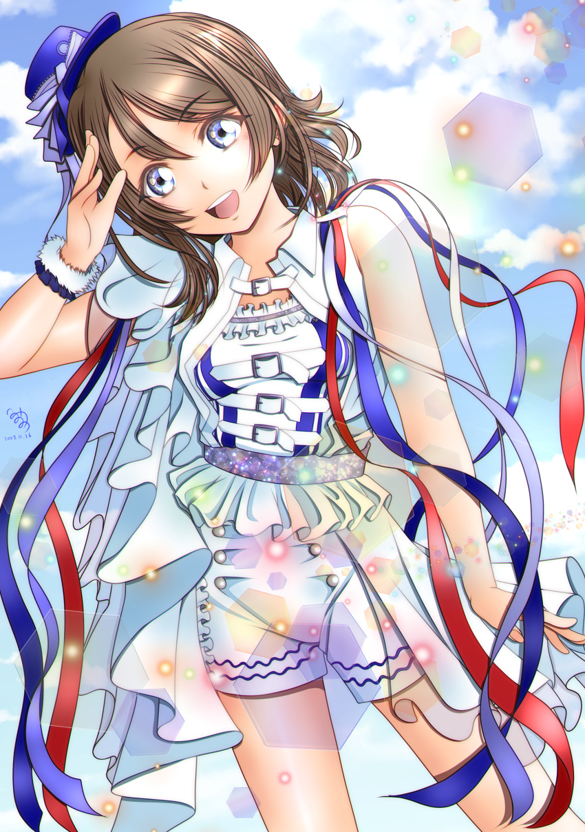 Safebooru 1girl Absurdres Arm Up Armlet Bare Shoulders Belt Blue Eyes 1993