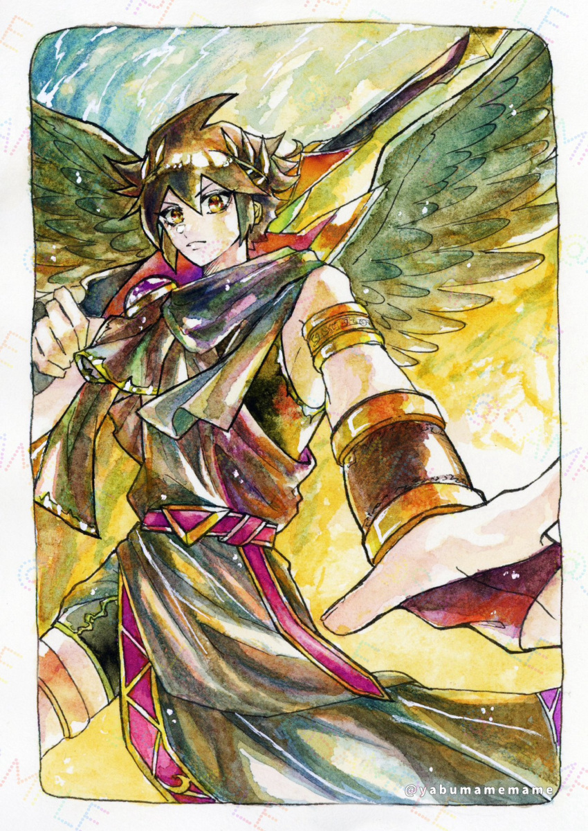 Safebooru - 1boy alternate color alternate eye color armlet artist name ...