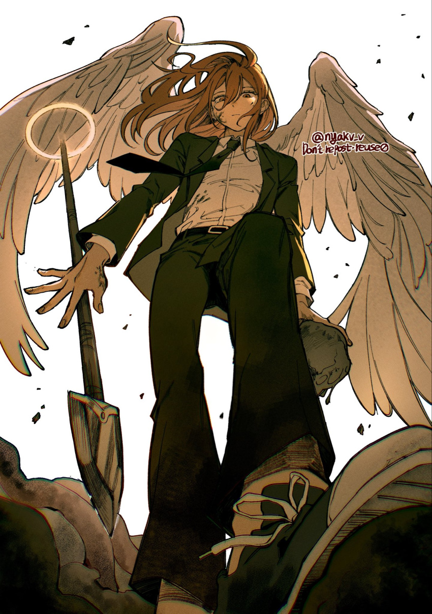 Safebooru - 1boy angel angel devil (chainsaw man) angel wings black ...