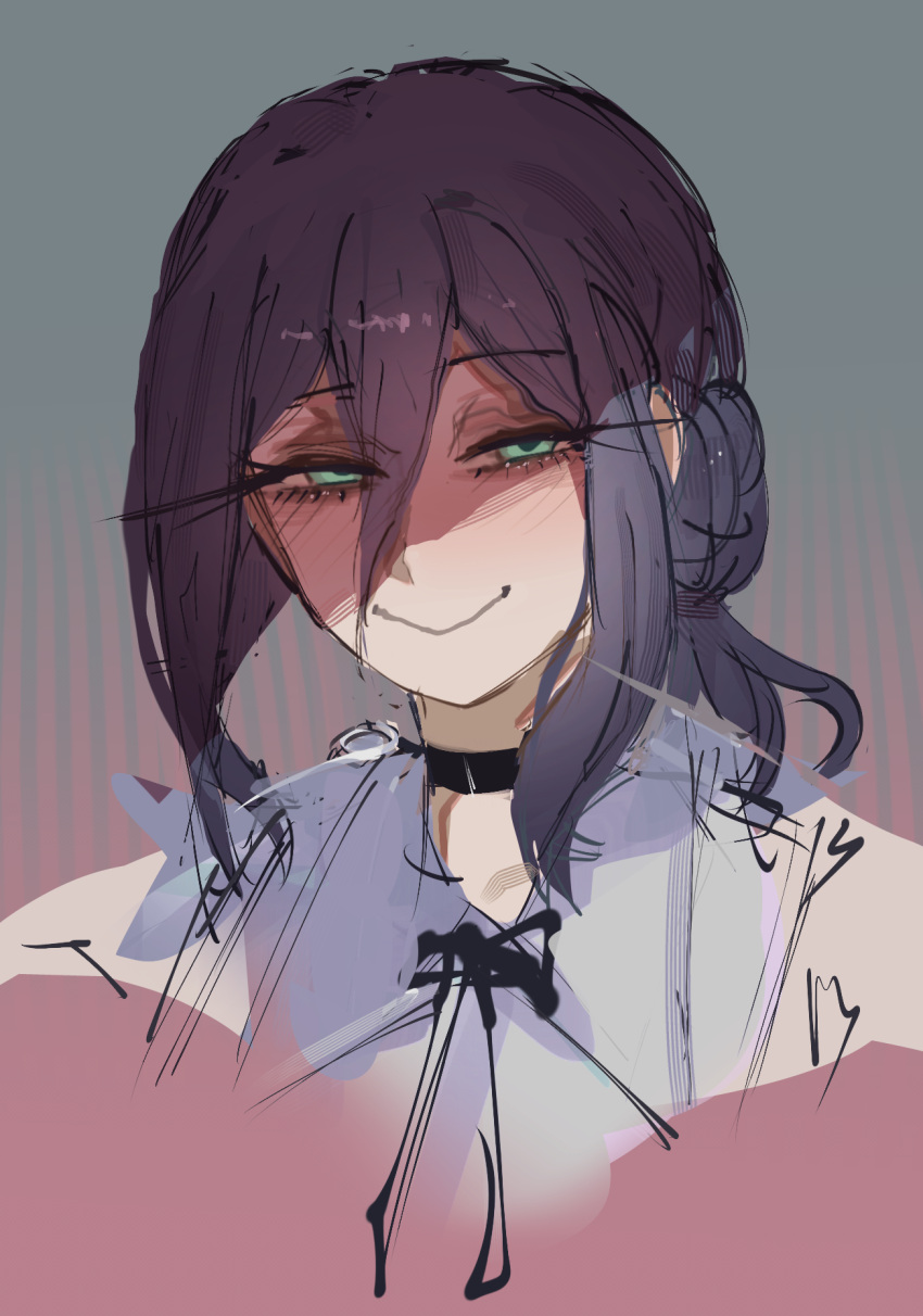 Safebooru - 1girl black choker black ribbon chainsaw man choker closed mouth grenade pin hair ...