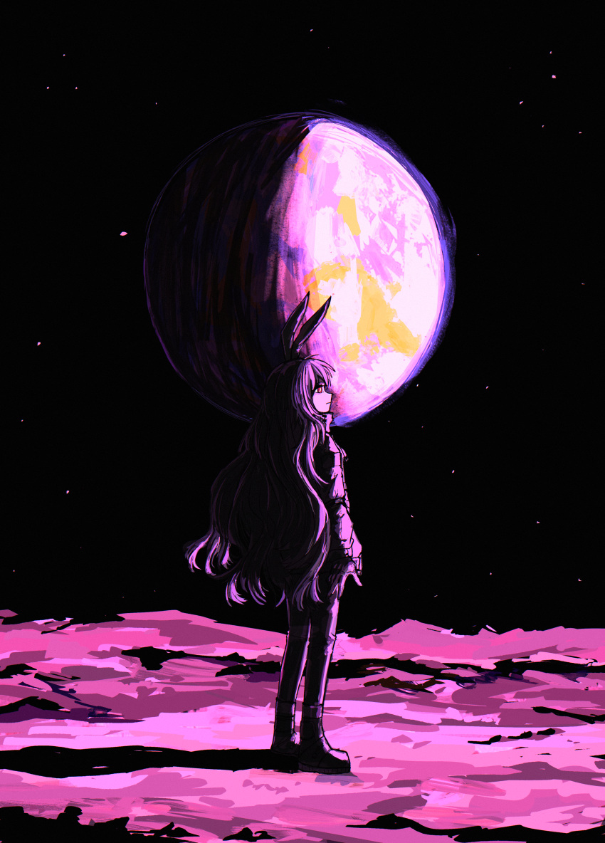 Safebooru - 1girl absurdres animal ears boots closed mouth commentary request earth (planet ...