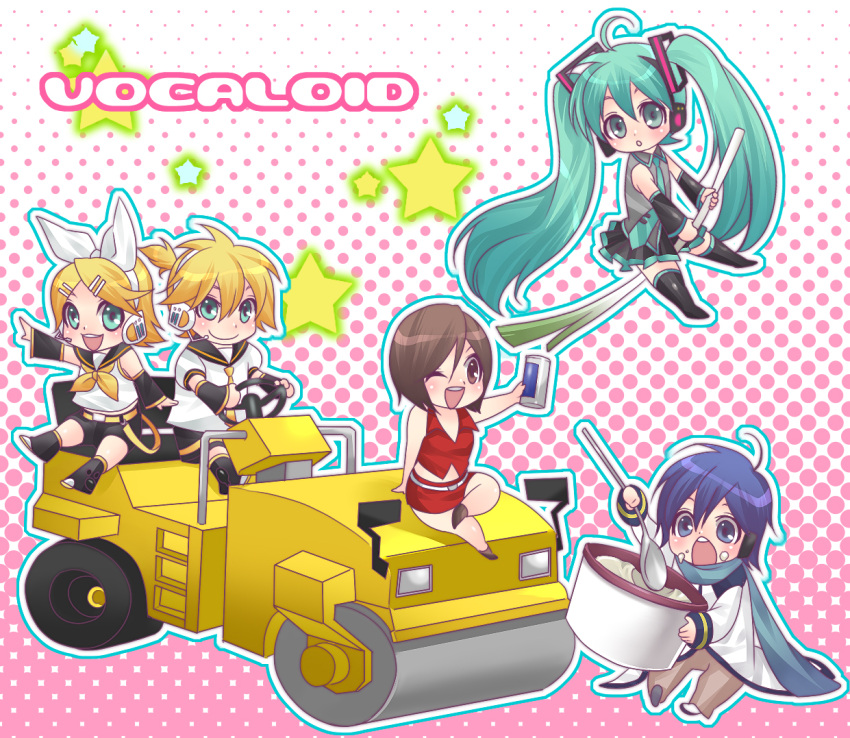 Safebooru - chibi hatsune miku kagamine len kagamine rin kaito makuro ...