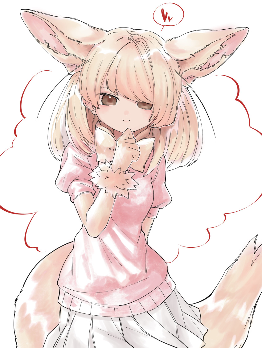 Safebooru - 1girl absurdres animal ears bangs blonde hair bow bowtie brown eyes fennec (kemono ...
