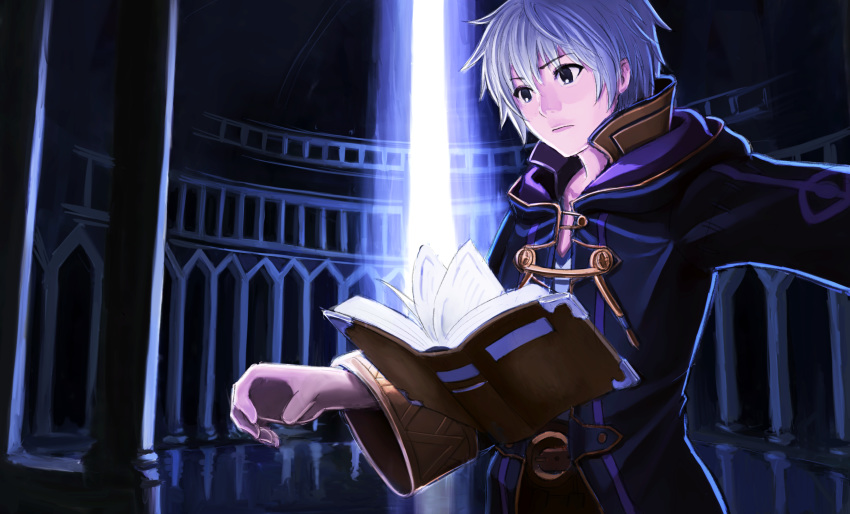 Safebooru - 1boy absurdres bangs black eyes book closed mouth eyebrows ...