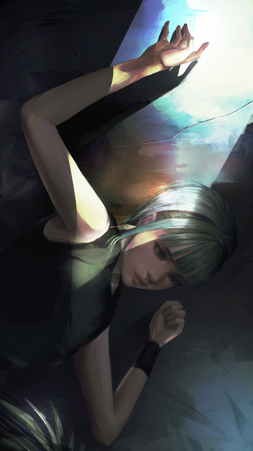 Safebooru 1girl Absurdres Blue Eyes Blue Hair Closed Mouth Copyright 0102