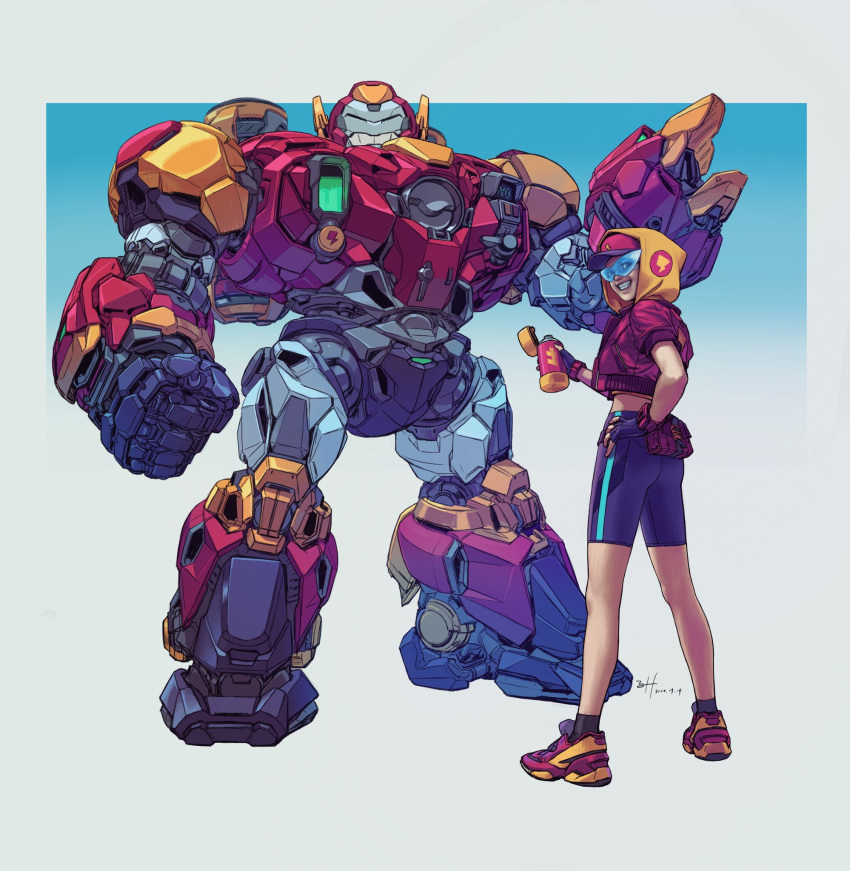 Safebooru - 1girl baseball cap bike shorts brawl stars can clenched ...