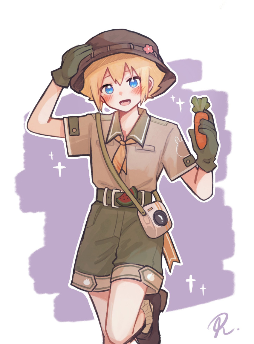 Safebooru - 1boy adjusting clothes adjusting headwear alternate costume arm up basil (omori ...