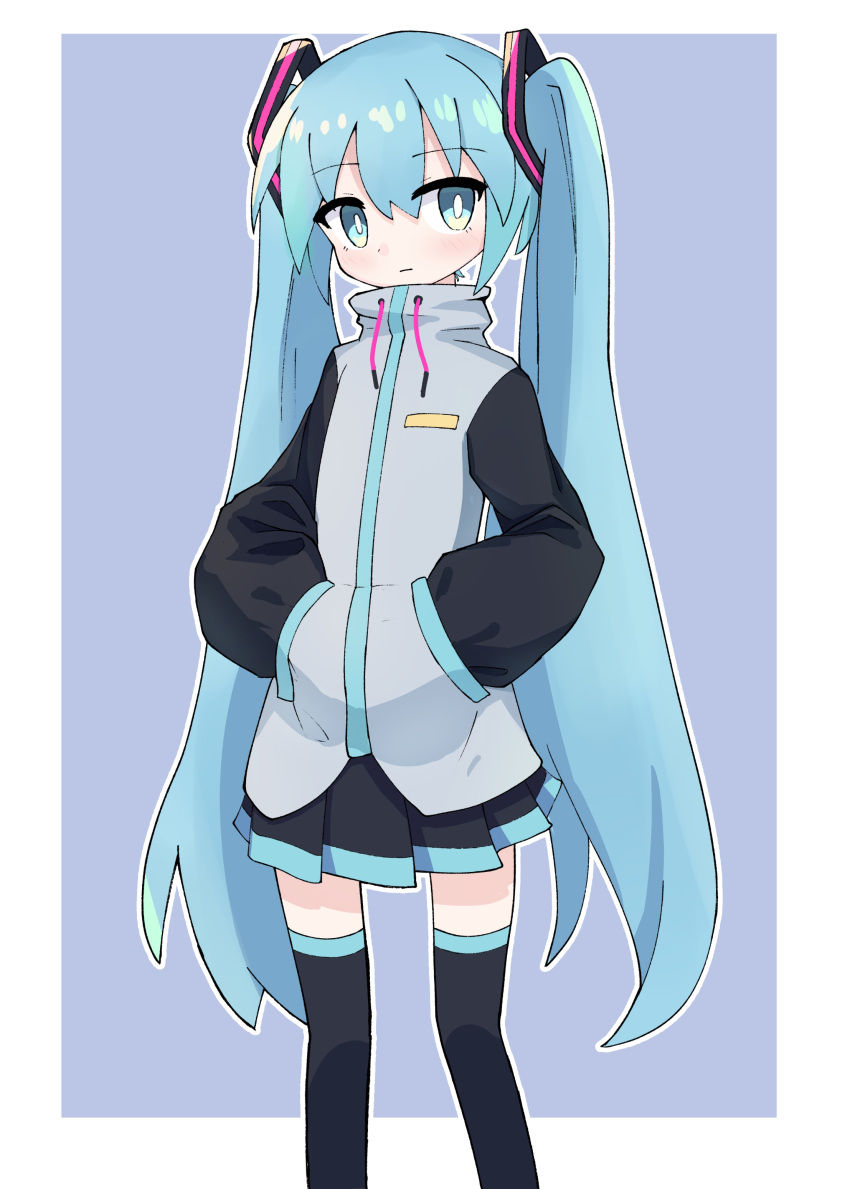 Safebooru - 1girl absurdres aqua eyes aqua hair black legwear black ...