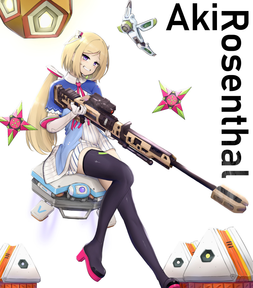 Safebooru - 1girl absurdres aki rosenthal bangs black legwear blonde hair character name ...