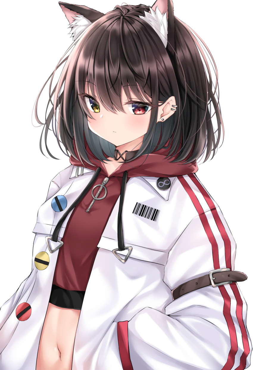 Safebooru - 1girl animal ear fluff animal ears bangs barcode black choker brown eyes buttons cat ...