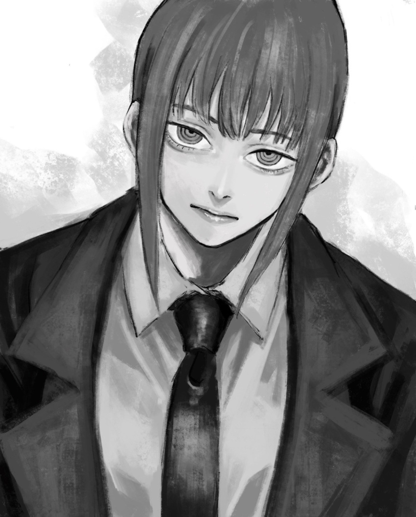 Safebooru - 1girl bangs black jacket black neckwear business suit chainsaw man collared shirt ...